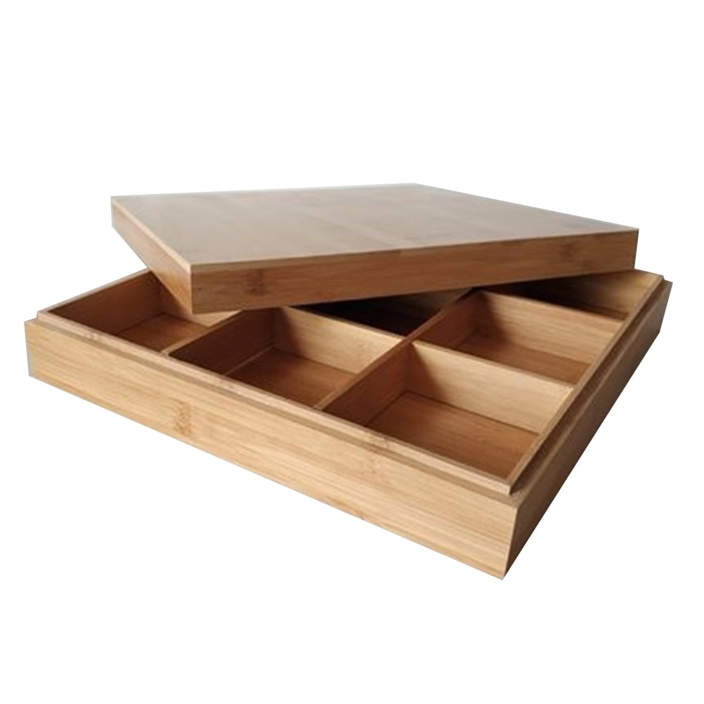 Click here for Cimaxic Natural Bamboo Wood Storage Box Square Can... prices