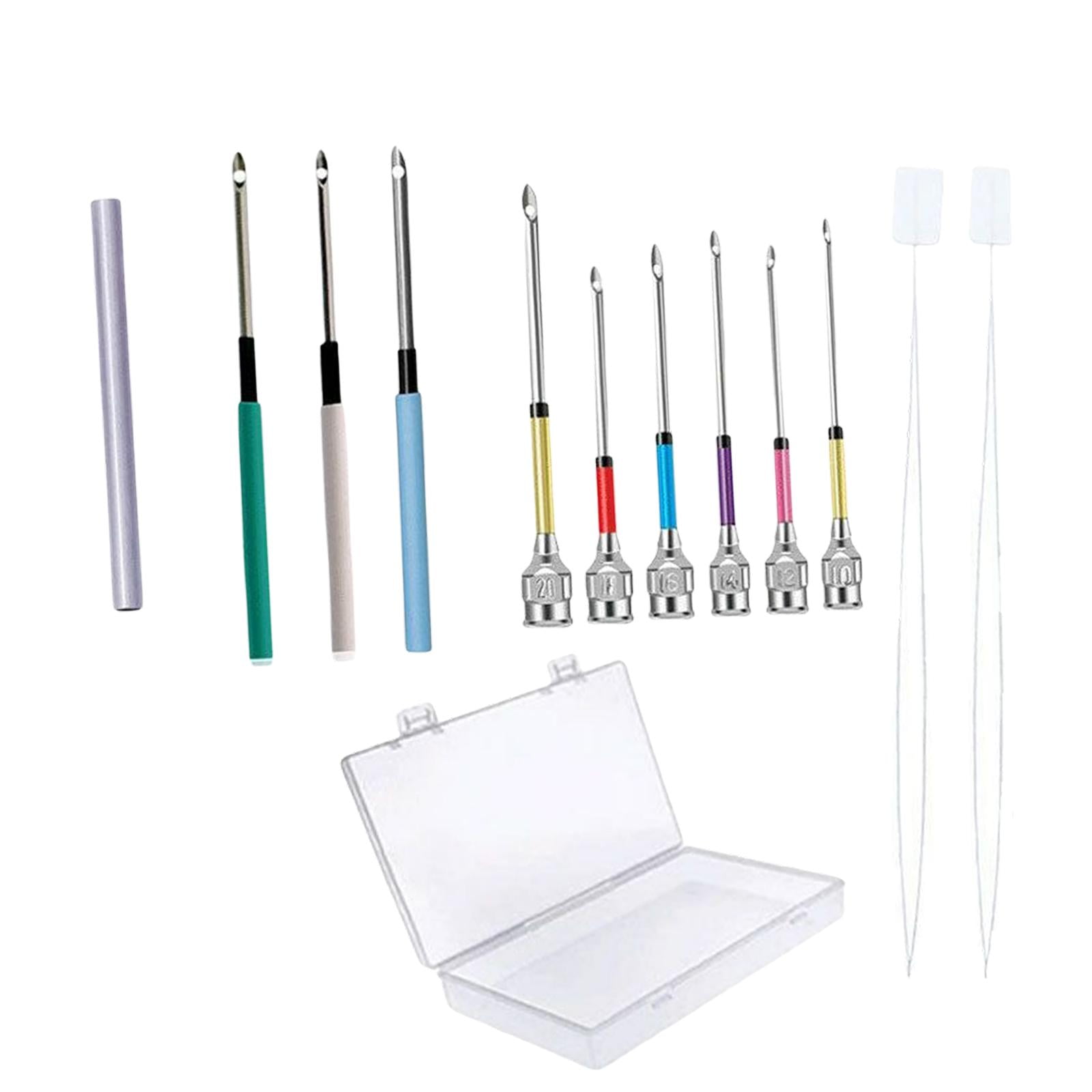 12 Pieces DIY Embroidery Pen Punch Kits Threaders Craft Tool for Adults ...