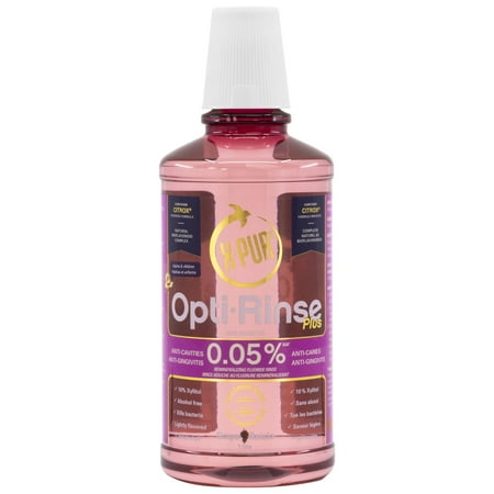 X-PUR Xylitol Mouth Wash Grape Flavor 0.05% Opti-Rinse Plus with Citrox ...
