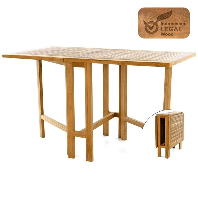 Golden Teak Wood Rectangular Extendable Outdoor Dining Table, Extension ...