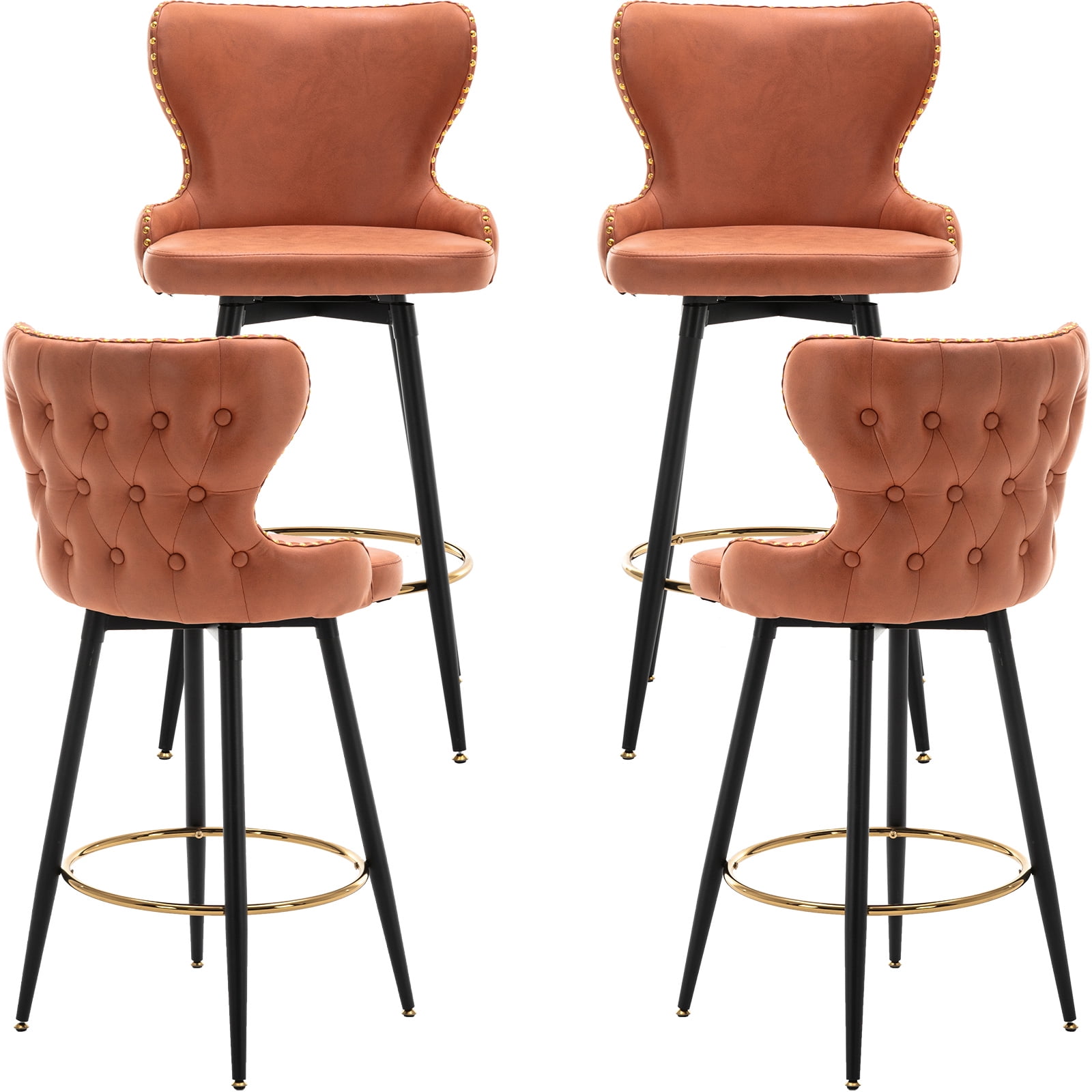 29 Inch Counter Height Bar Stools Set of 4,180°Self-Righting Modern ...