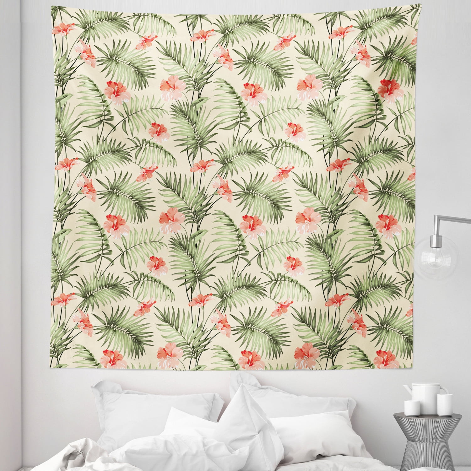 Leaf Tapestry, Hawaiian Aloha Nature Pattern with Rainforest Elements ...