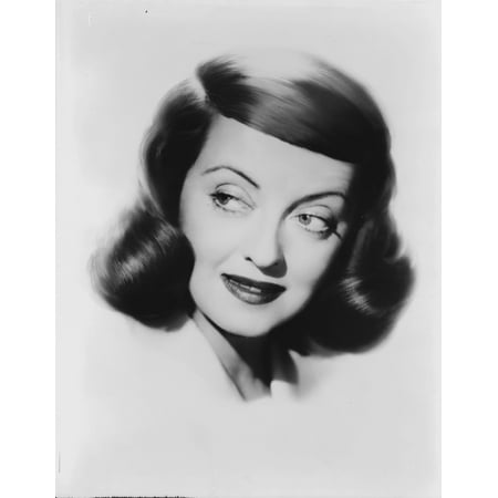 Bette Davis Close Up Portrait with Curled Hair Looking at the Left in ...