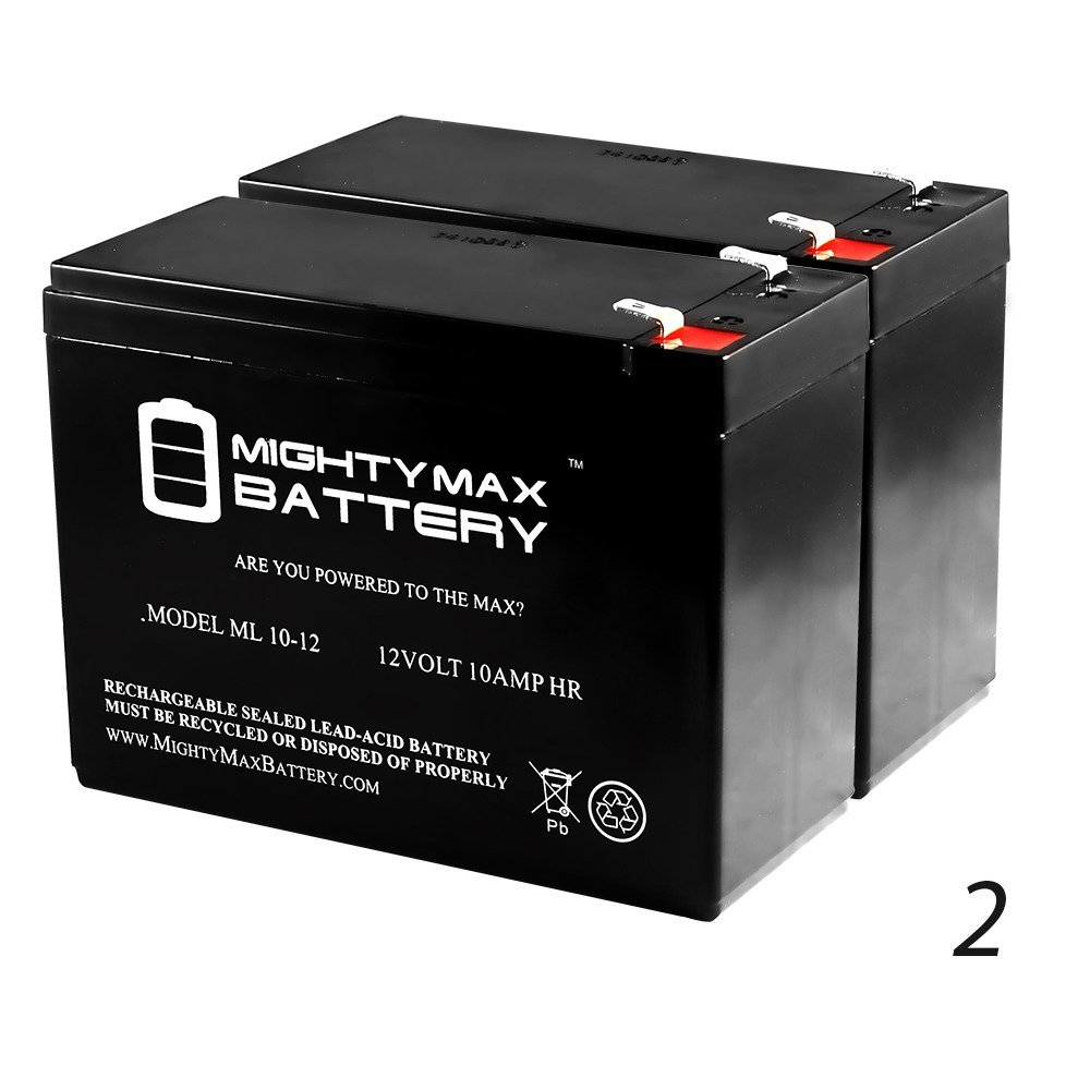 12V 10AH Battery for Mircom FA-1000 Fire Control Panel - 2 Pack ...