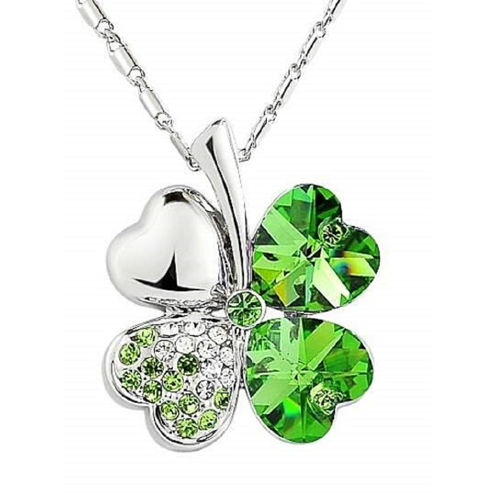 LA Style - Swarovski Crystal Shamrock Necklace - Walmart.com - Walmart.com