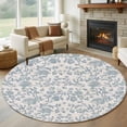 8ft Round Rug Farmhouse Flower Area Rugs for Living Room Bedroom ...