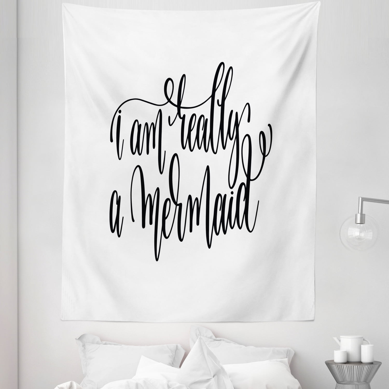 I'm Mermaid Tapestry, Positive Slogan Fantastical Themes Inscription ...