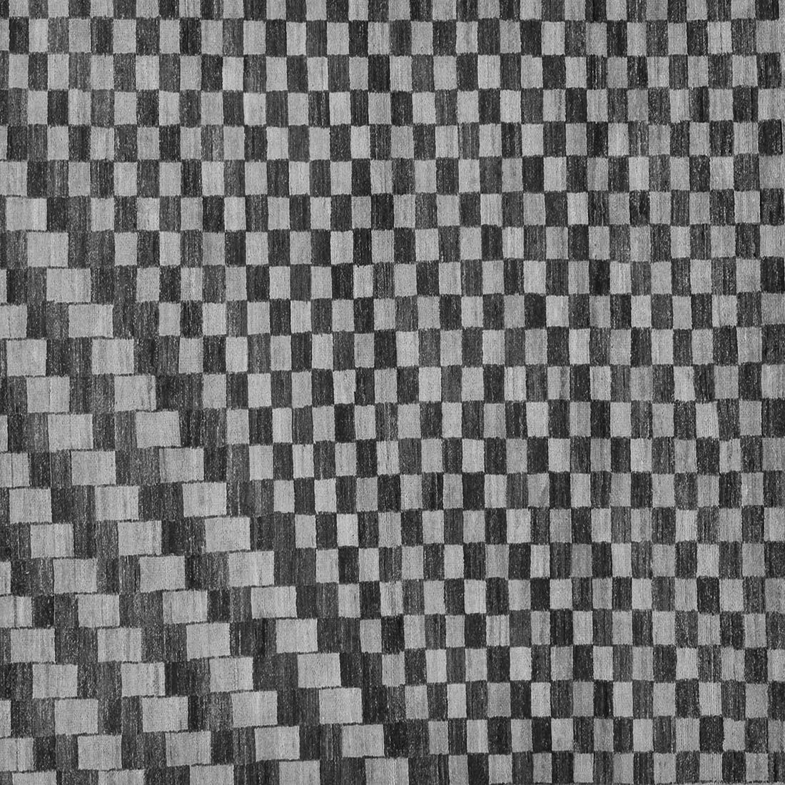 Ahgly Company Indoor Square Checkered Gray Modern Area Rugs, 6' Square ...