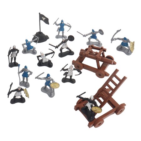 15Pcs Ancient Soldier Model Warriors Sword and Shield and Flag with ...