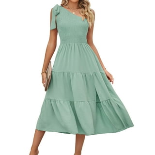 Doublju Women's Sleeveless Bodycon High Split Tank Midi Dress Shirring ...