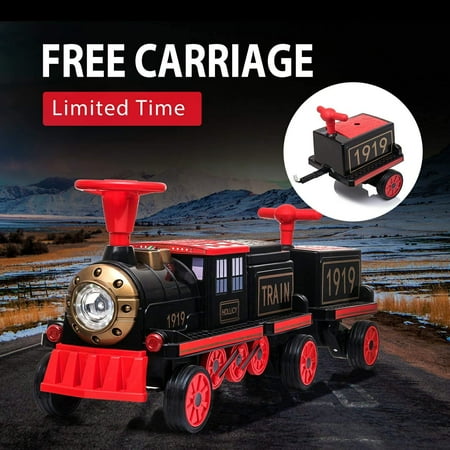 Ride-on Train, 12V Ride-on Locomotive and Carriage (Locomotive + Train ...