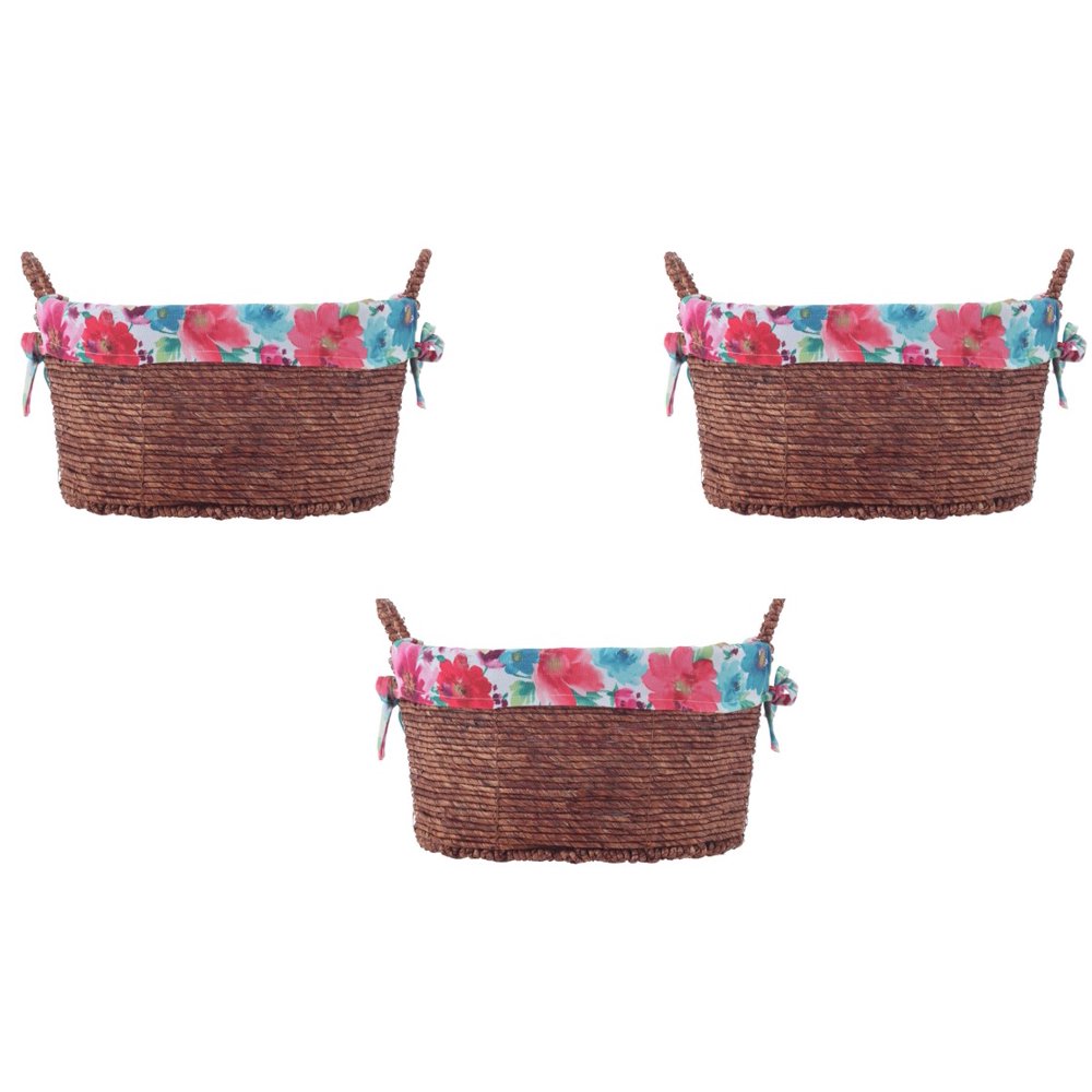 Pioneer Woman Small Oval Multicolored Floral Maize Basket, Set of 3 - Walmart.com - Walmart.com