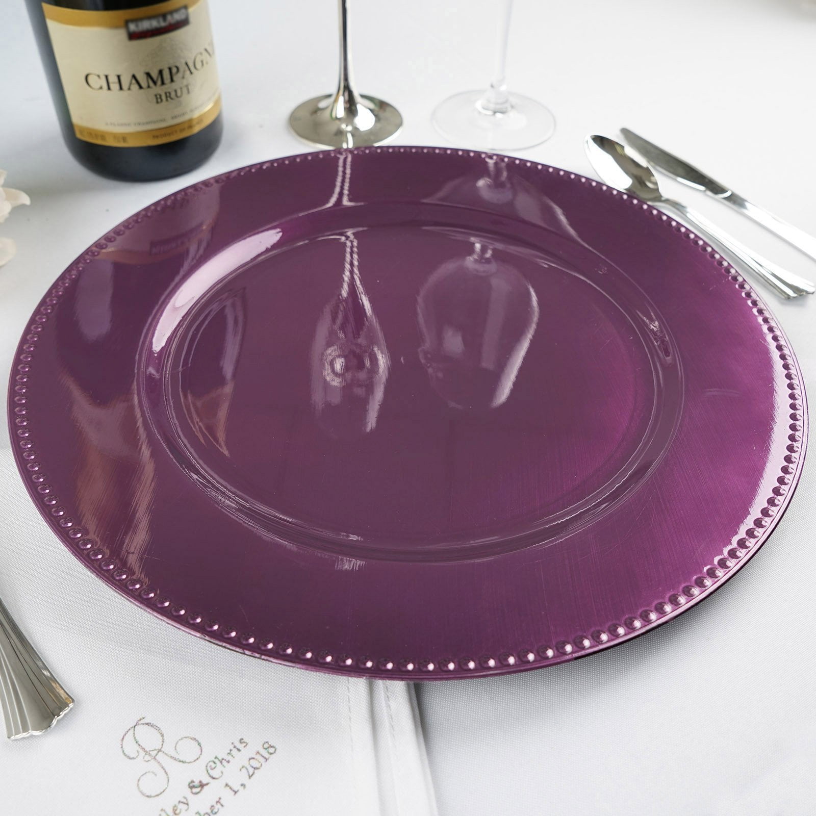Efavormart 24 pcs 13" Eggplant Round Charger Plates Dinner Chargers for ...