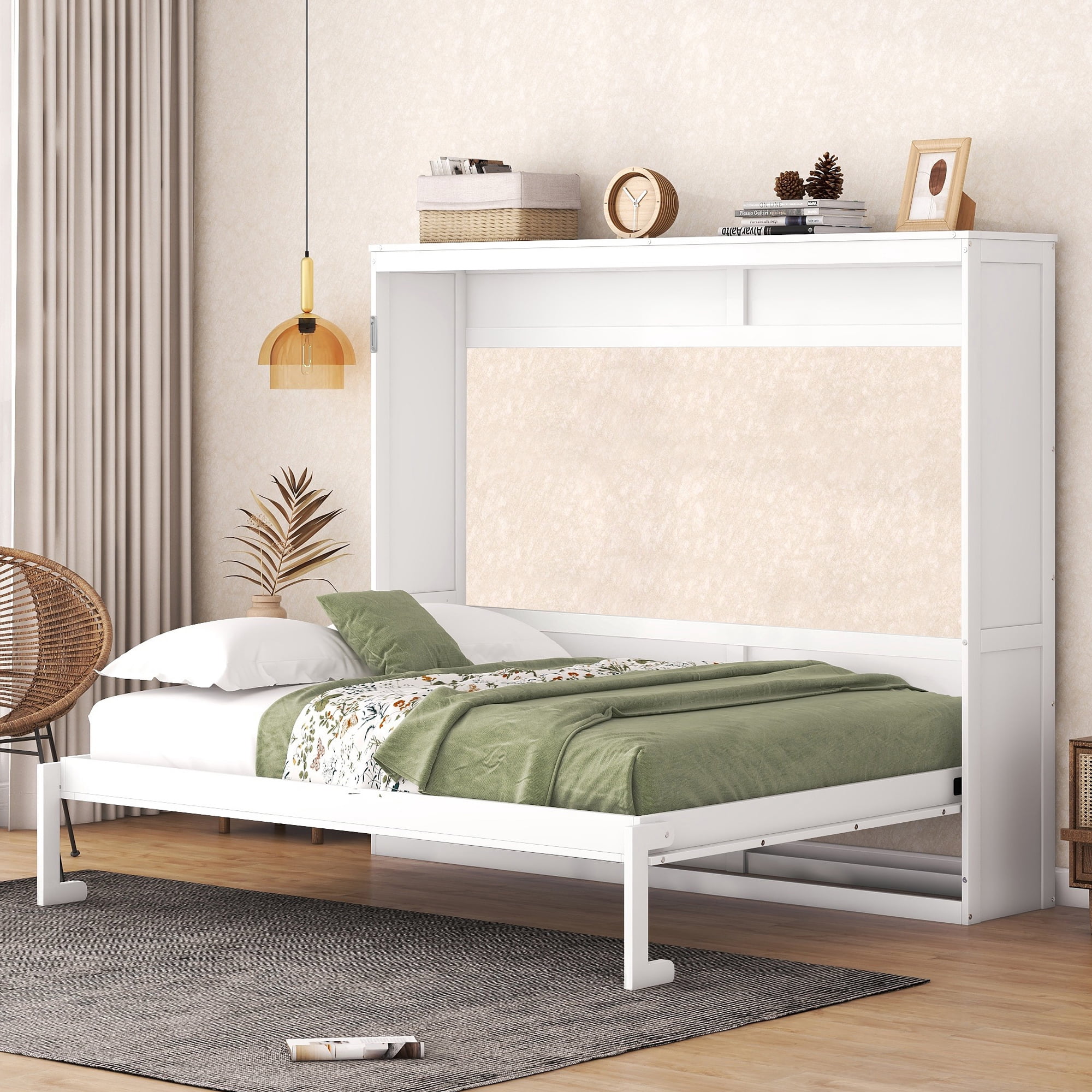 Click here for Noble House Queen Size Murphy Bed Wall Bed  White prices