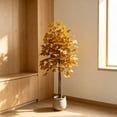 IARTTOP 5.2ft Artificial Maple Tree Faux Dark Yellow Leaves Natural ...