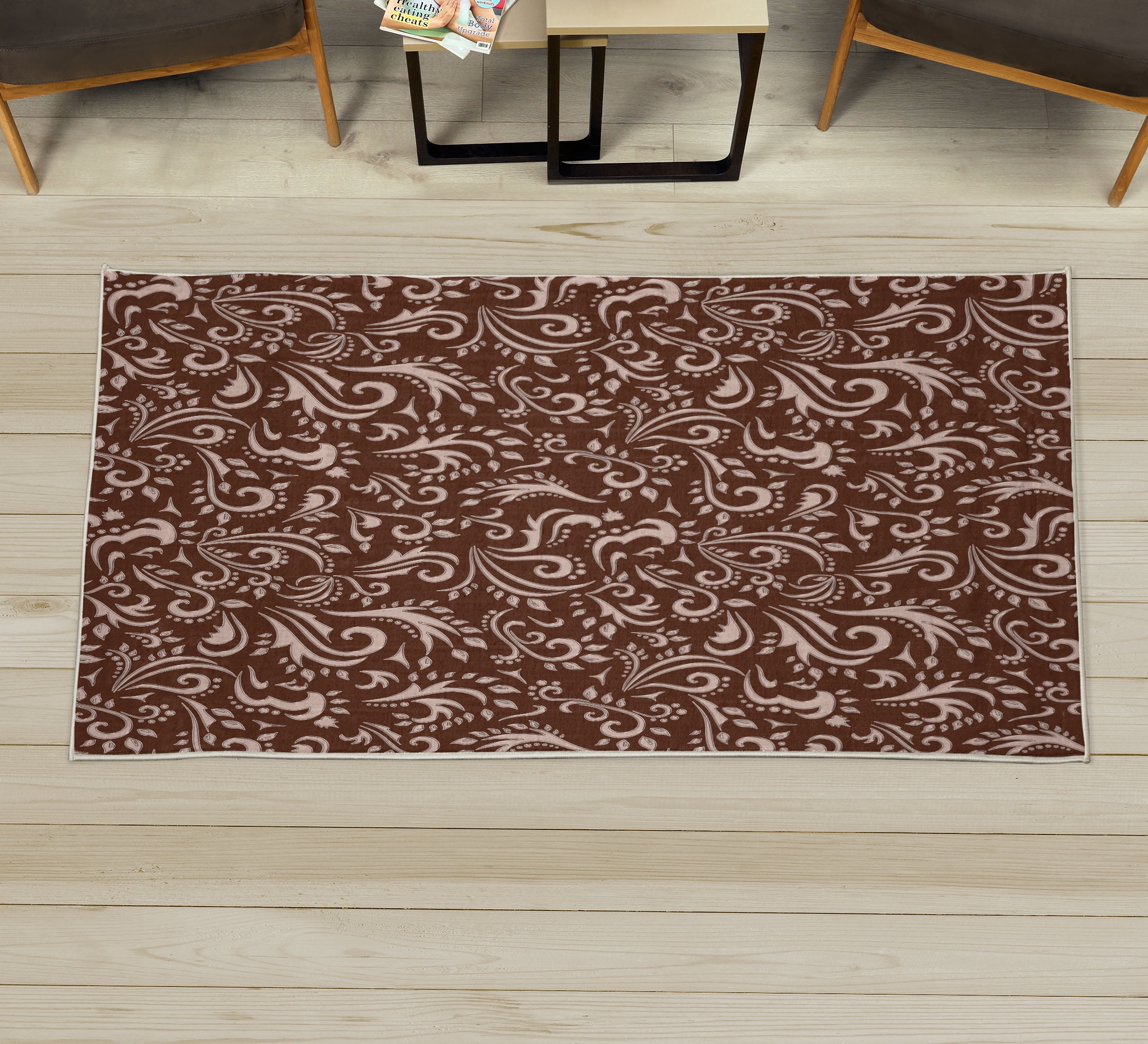 Vintage Decorative Rug, Monochrome Style Classic Victorian Inspired ...