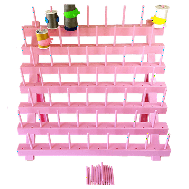New brothread Rotating Wooden Thread Rack, 84 Spools Storage Stand for ...