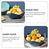 GOOHOCHY Blue Plastic Storage Tray for Snacks and Fruits with Large ...