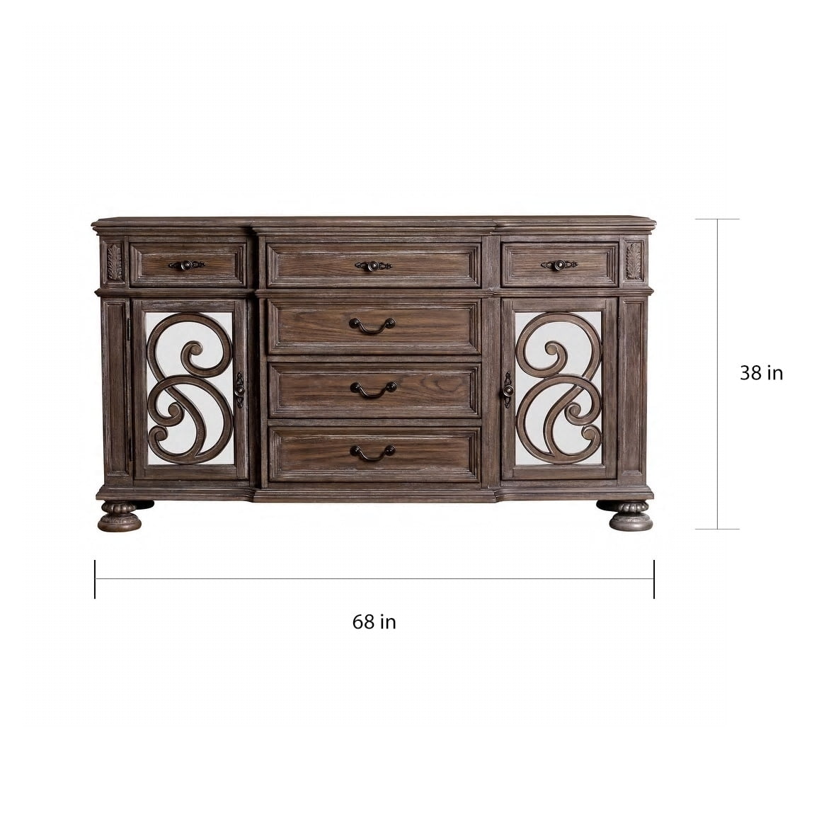 The Gray Barn Cornerways Rustic Wooden 6 Drawer Dining Server Storage Sideboard Buffet Cabinet Dining Room Furniture Walmart