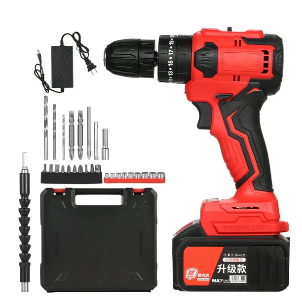 21V Cordless Brushless Impact Drill 38in Chuck Heavy Duty Power ...