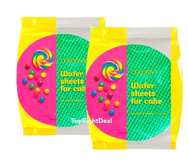Wafer Sheets Pack of Nine Round Tort Veselka Wafers Green White Pink 3 ...