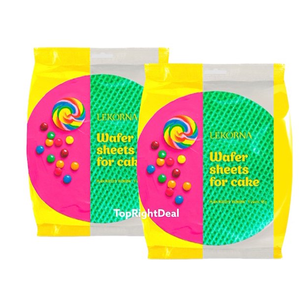 Wafer Sheets Pack of Nine Round Tort Veselka Wafers Green White Pink 3 ...
