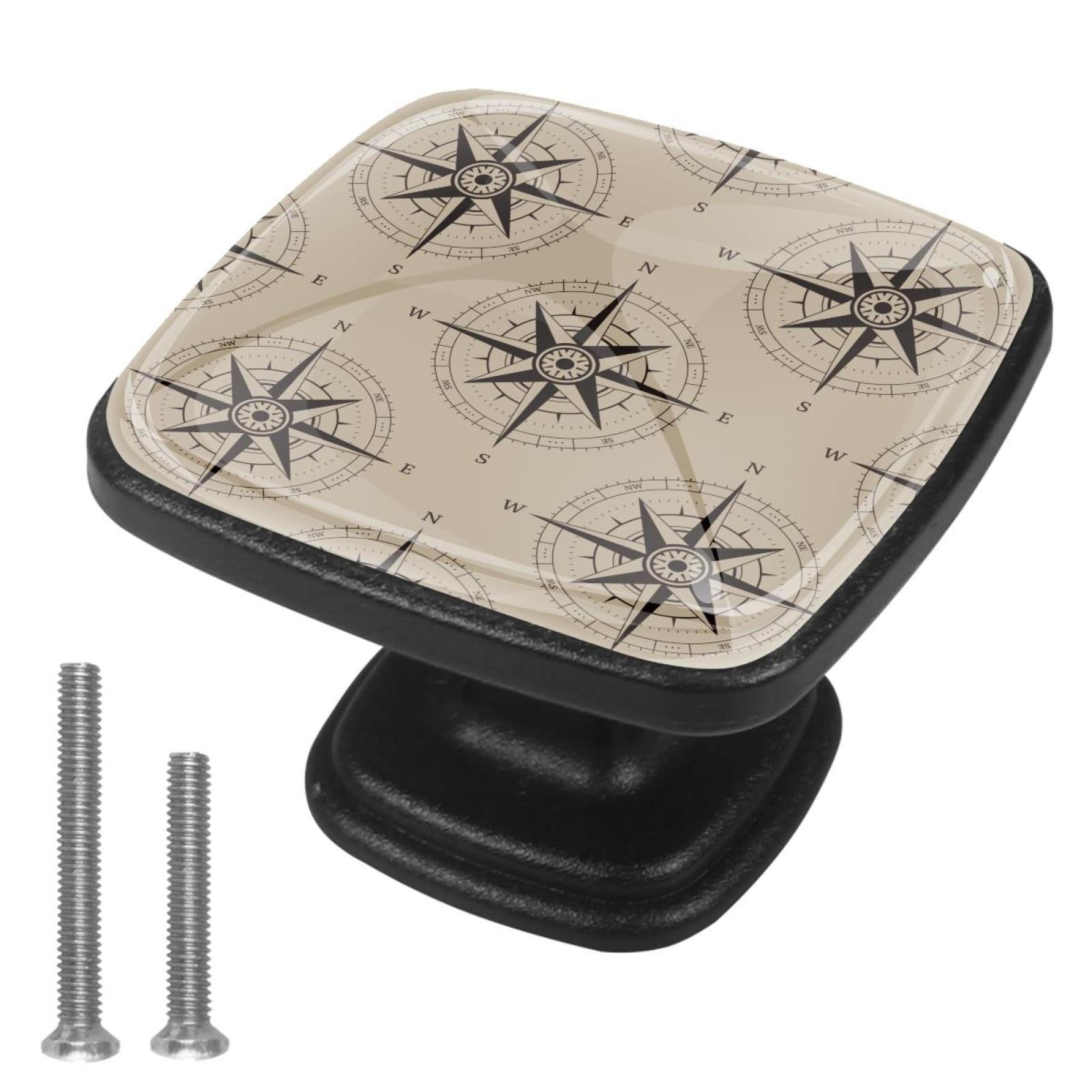 4 Pcs Cabinet Handle Drawer Pulls Navigation Compass Knobs with Screws ...