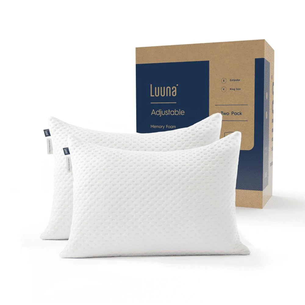 Almohada Luuna Ajustable 2 pack Firme Tamaño Estandar Memory Foam ...
