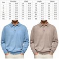 Men's Casual and Comfortable Solid Color Lapel Long Sleeve Polo Shirt ...