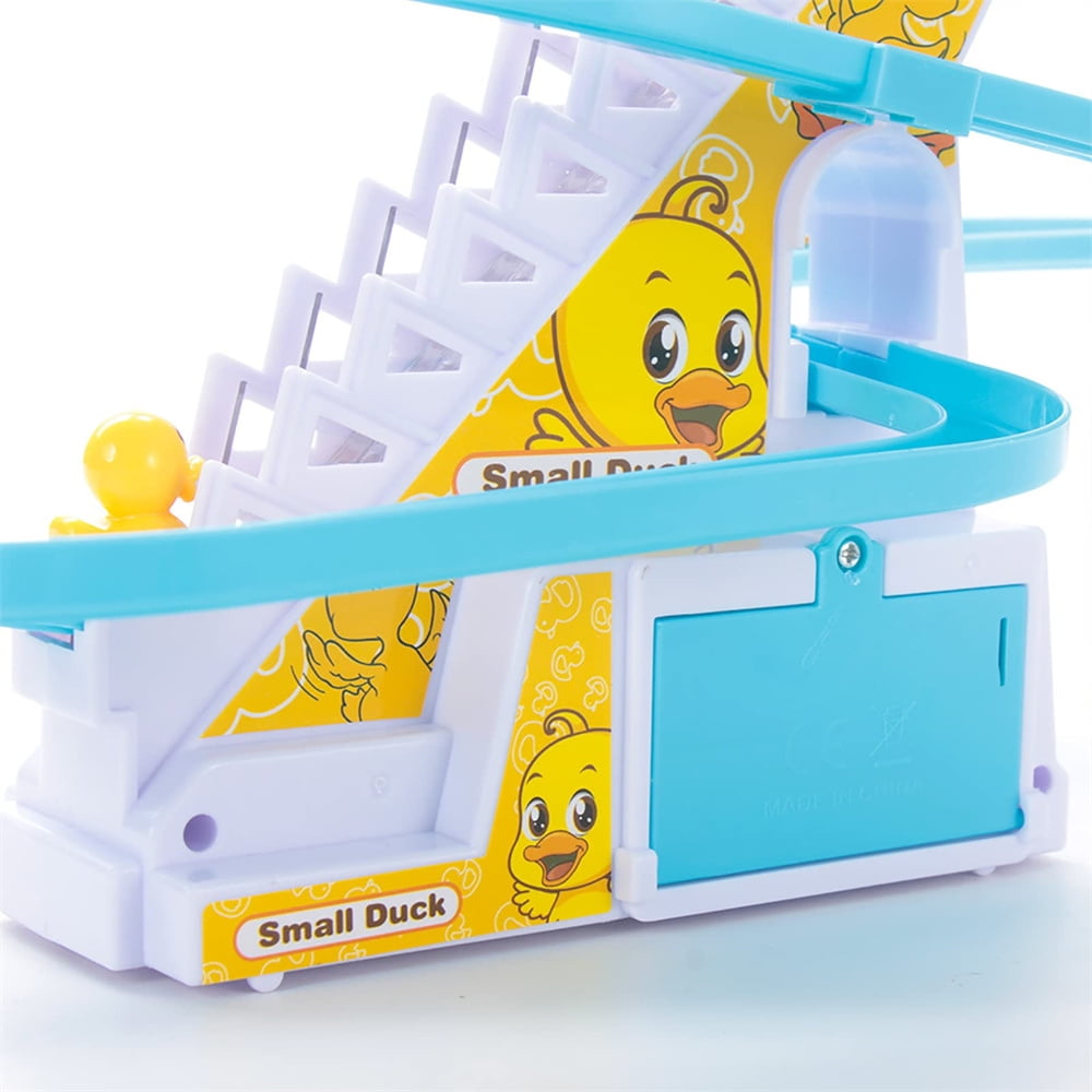 Battery Powered Duck Roller Coaster Toys Electric Duck Climbing Stairs ...