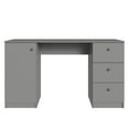 Madesa Modern 53 inch Grey Executive Office Desk with Storage, Wood PC ...