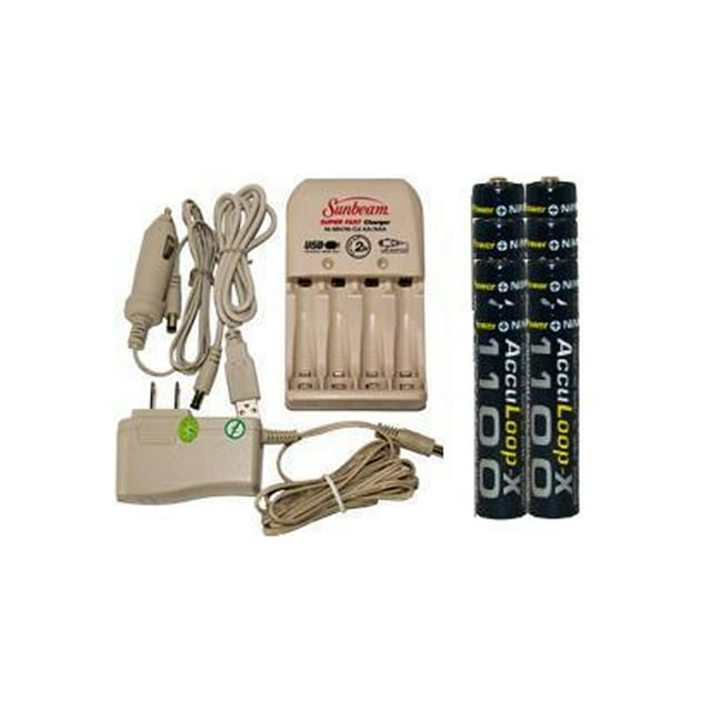 Sunbeam AA / AAA Battery Charger + 8 AAA AccuPower AccuLoop-X NiMH ...