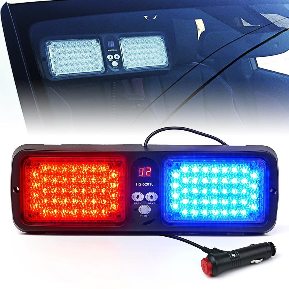 Xprite 86 LED Trap Series Sun Visor Windshield Dash Security Strobe ...