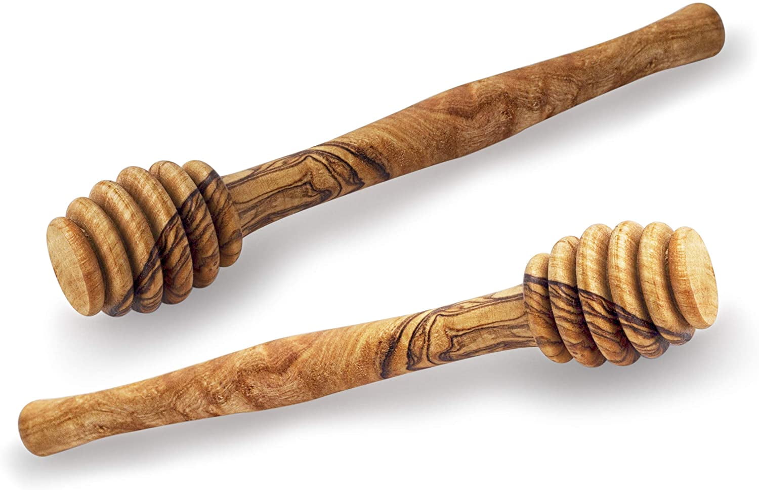 Olive Wood Honey Dipper Stick - 5.3" Wooden Honeycomb Stick Spoon Dip ...