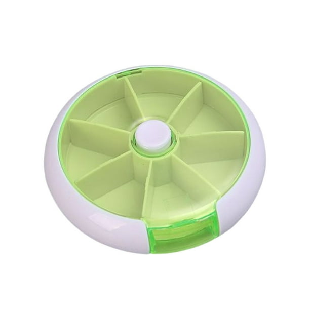 keepw Pill Case 7 Grids Round Tablet Candy Storage Holder Dispenser ...
