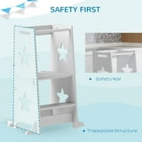 Qaba Toddler Tower, Toddler Step Stool, 2 in 1 Toddler Kitchen Stool ...