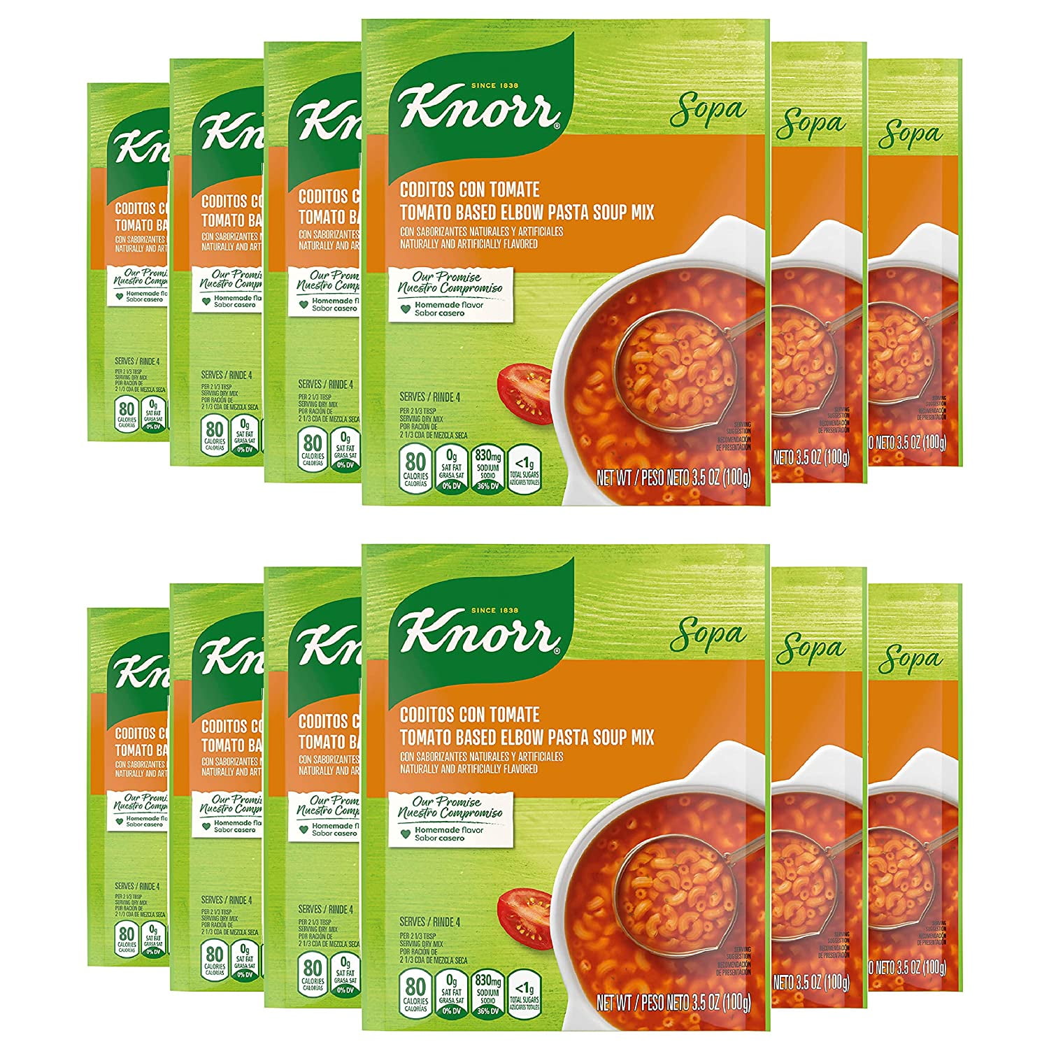 Knorr Sopa Pasta Soup Mix, Elbow Pasta Tomato 3.5 Oz (Pack Of 12 ...