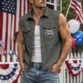 CONZONE 250Th Anniversary American Flag Vest for Men Button Up ...