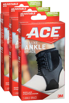 Ace Ankle Brace Deluxe Adjustable Moderate-stabilizing Support pack of ...
