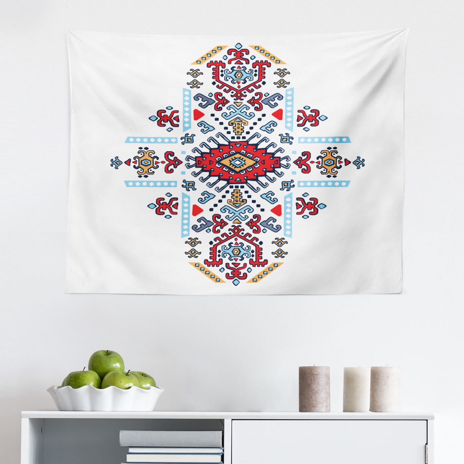 Geometric Tapestry, Abstract Colorful Pattern Circular and Diamond ...