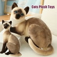 Cute Simulation Siamese Cat Plush Toy Realistic Lifelike Siamese Cat ...