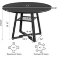 47 Inch Round Dining Table for 4-6 People,Modern Circle Dining Room ...