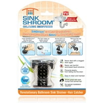 SinkShroom Chrome Edition Bathroom Sink Drain Protector, Hair Catcher ...