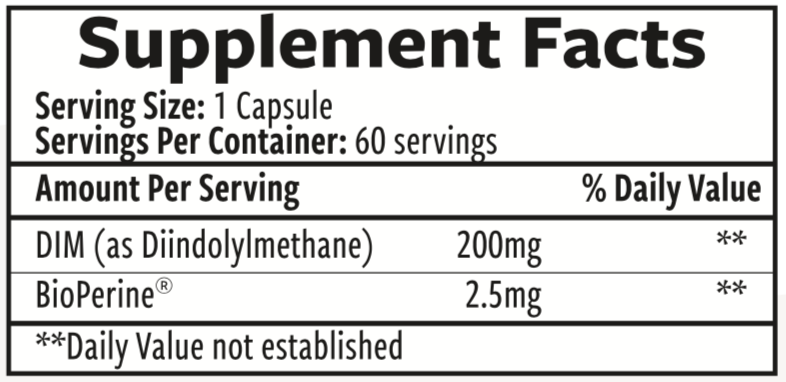 Smokey Mountain Naturals DIM BioPerine Capsules - 200 Mg - 60 Ct in ...