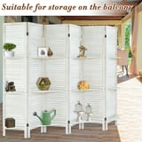6-Panel Room Divider with Shelves，5.6ft Tall Folding Privacy Screen ...