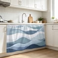 Abstract Cabinet Curtains Sea Wave Geometric Blue Grey Gradient Water ...