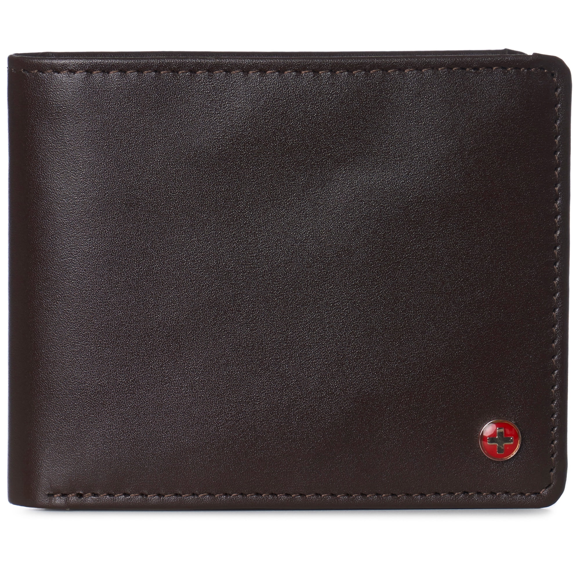 Alpine Swiss Mens RFID Protected Leather Wallet Center Flip Commuter ...
