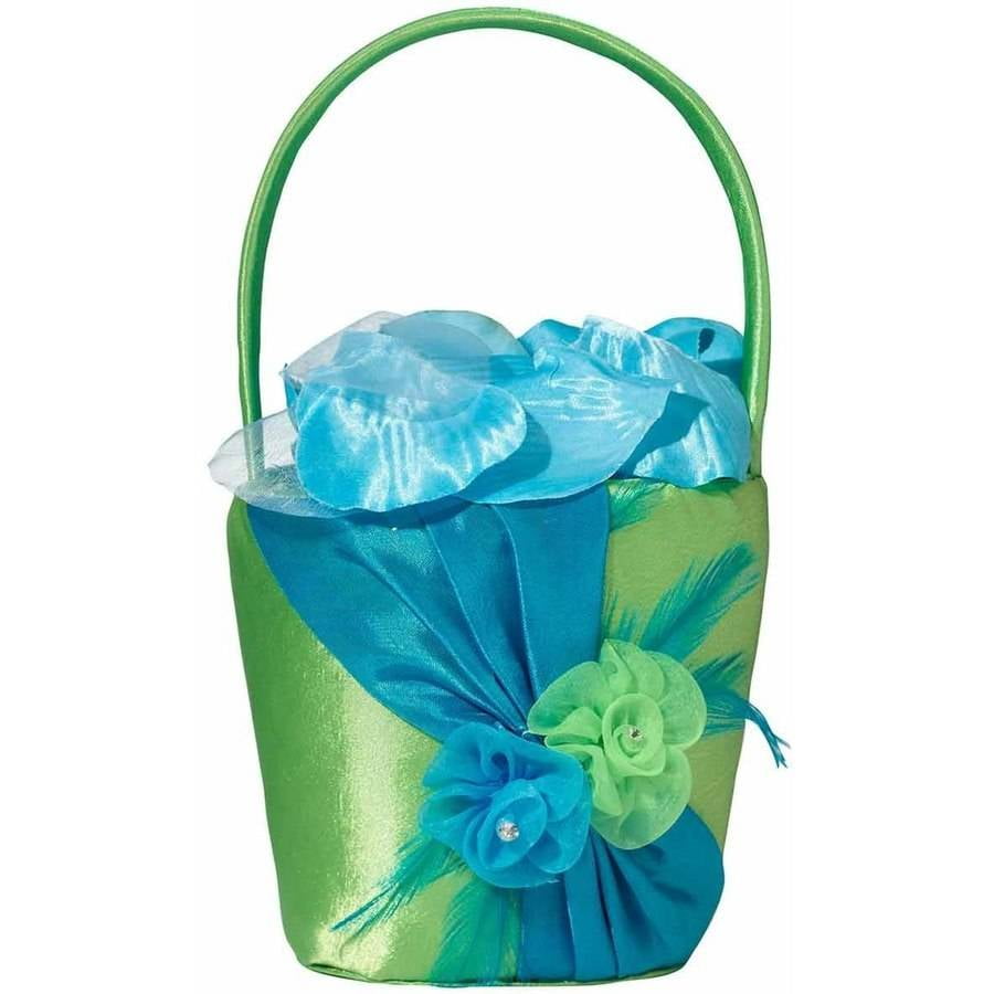Lillian Rose Blue/Green Flower Girl Basket - Walmart.com