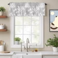 Curtain Valance for Windows, Tropical Palm Monstera Silhouette Kitchen ...