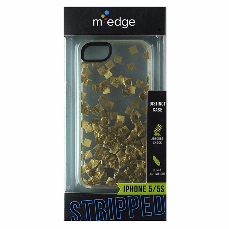 M-Edge Stripped Protective Case Cover for iPhone SE/5s/5 - Clear/Gold ...